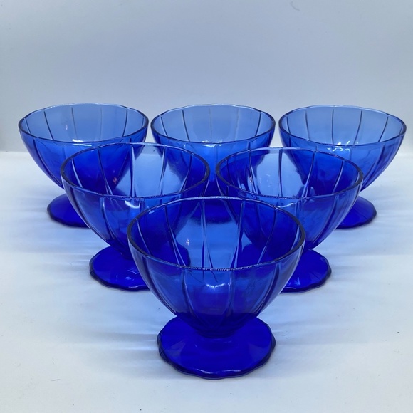 Hazel-Atlas | Dining | Hazel Atlas Newport Cobalt Blue Sherbet Glass ...